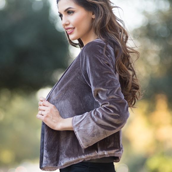 Jackets & Coats | Velvet Crop Jacket | Poshmark